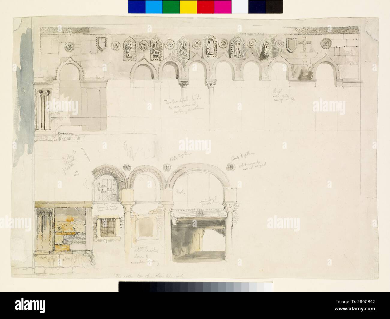 Details of the Palazzo da Mosto, Venice, 1852. By John Ruskin Stock ...