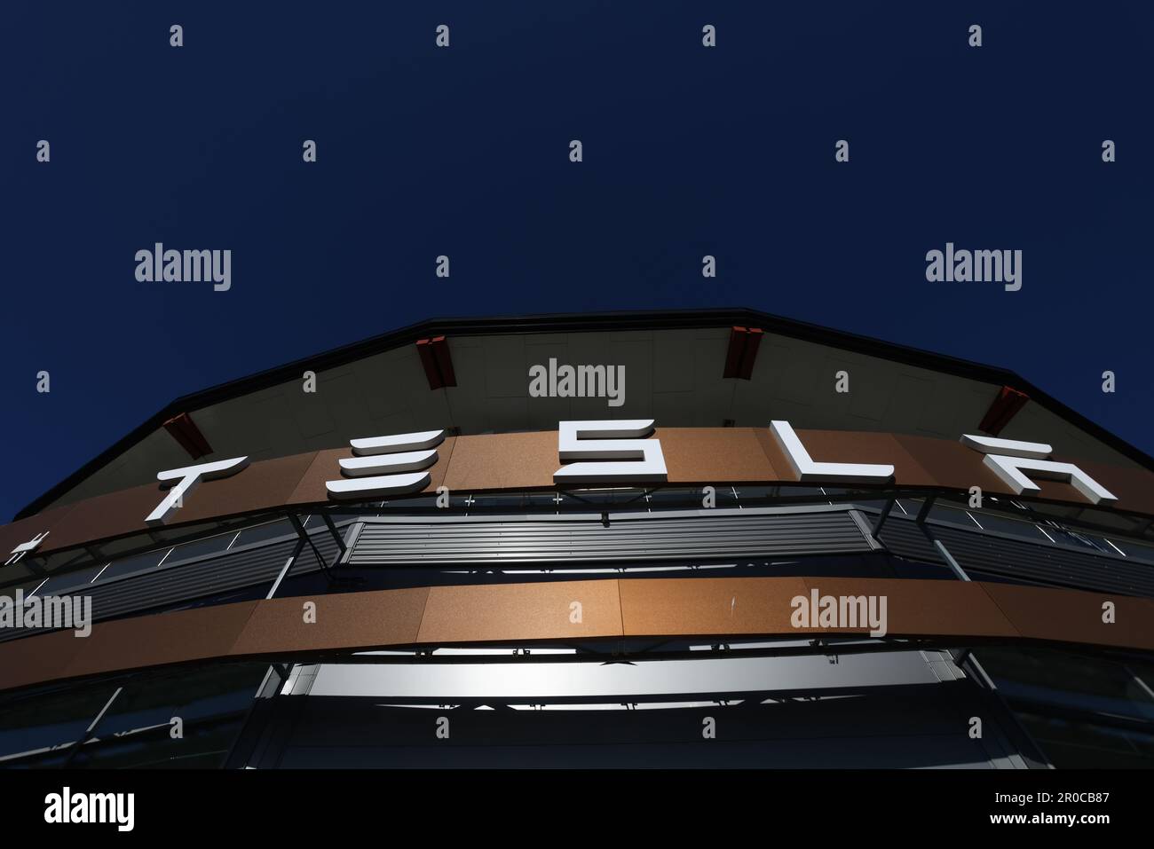 Tesla car dealership and service, Örebro, Sweden Stock Photo - Alamy