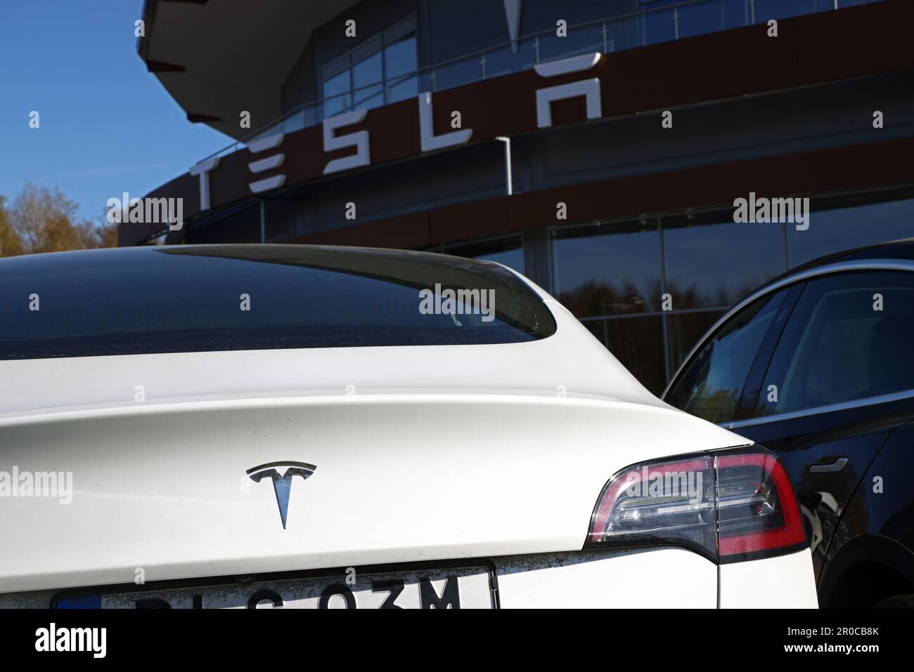 Tesla car dealership and service, Örebro, Sweden Stock Photo - Alamy