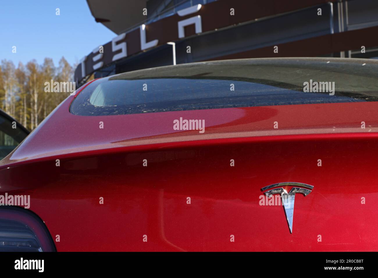 Tesla car dealership and service, Örebro, Sweden Stock Photo - Alamy