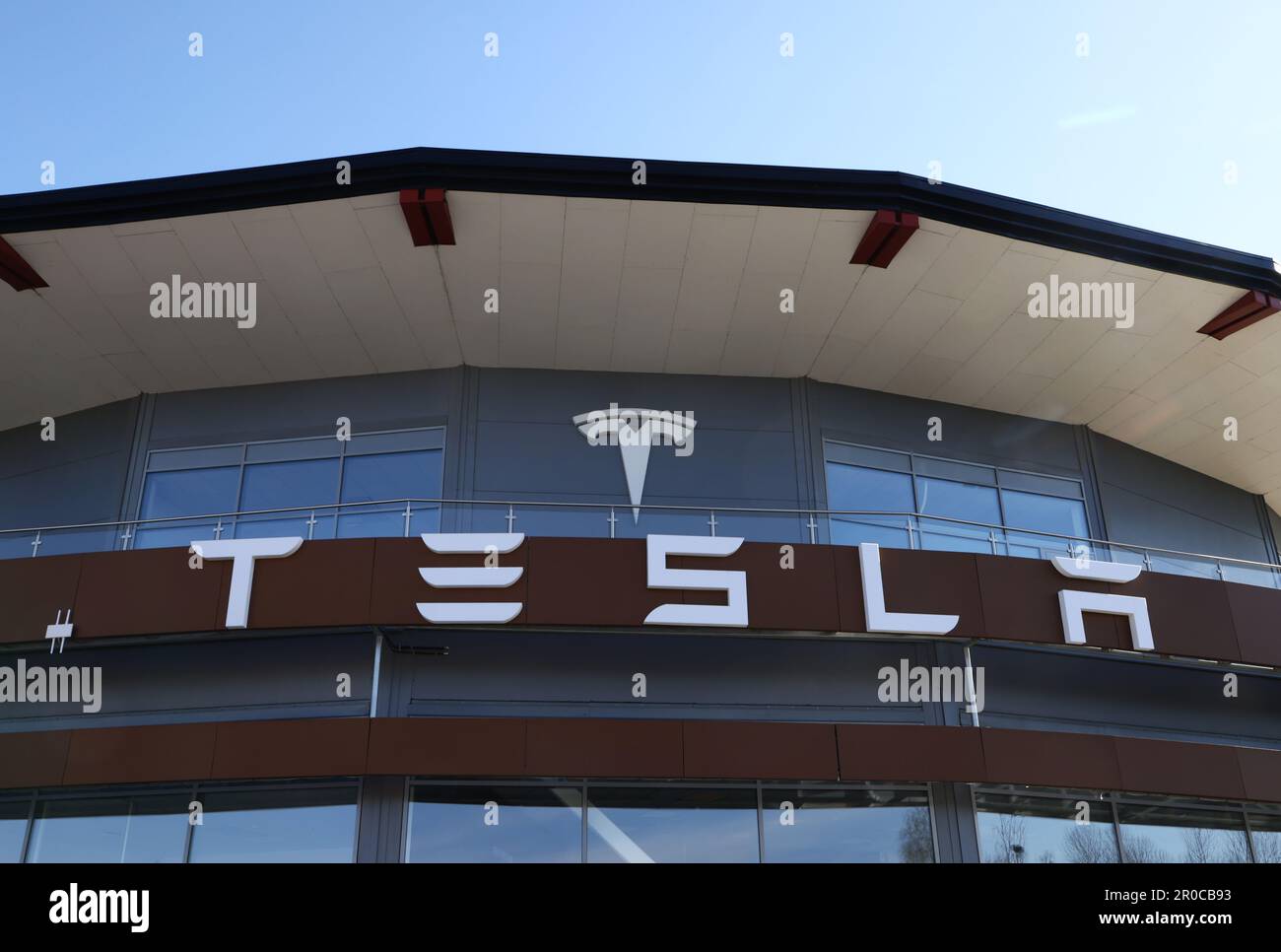 Tesla car dealership and service, Örebro, Sweden Stock Photo - Alamy