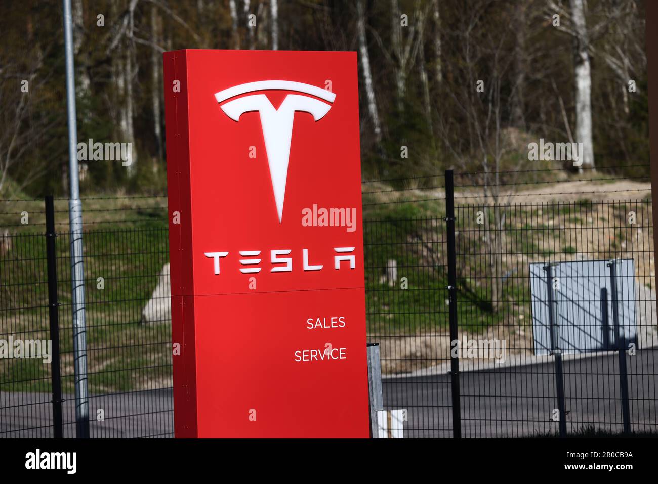 Tesla car dealership and service, Örebro, Sweden Stock Photo - Alamy