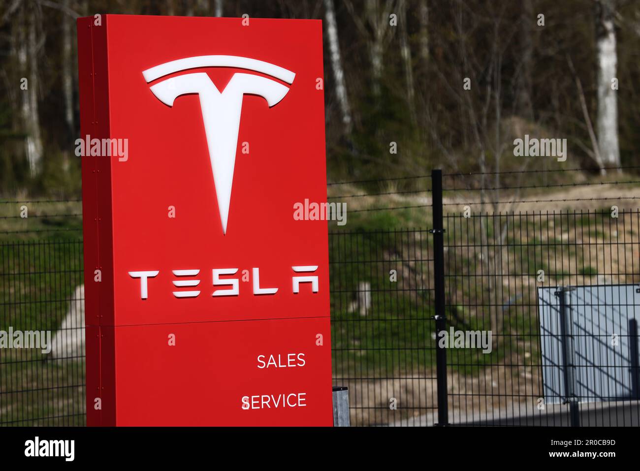 Tesla car dealership and service, Örebro, Sweden Stock Photo - Alamy