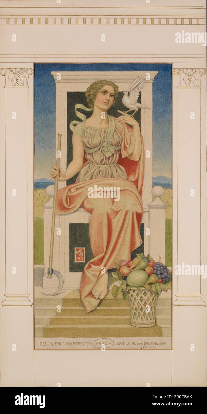 Design for fresco in Birmingham Council House. - Figure Of Peace, 1937 ...