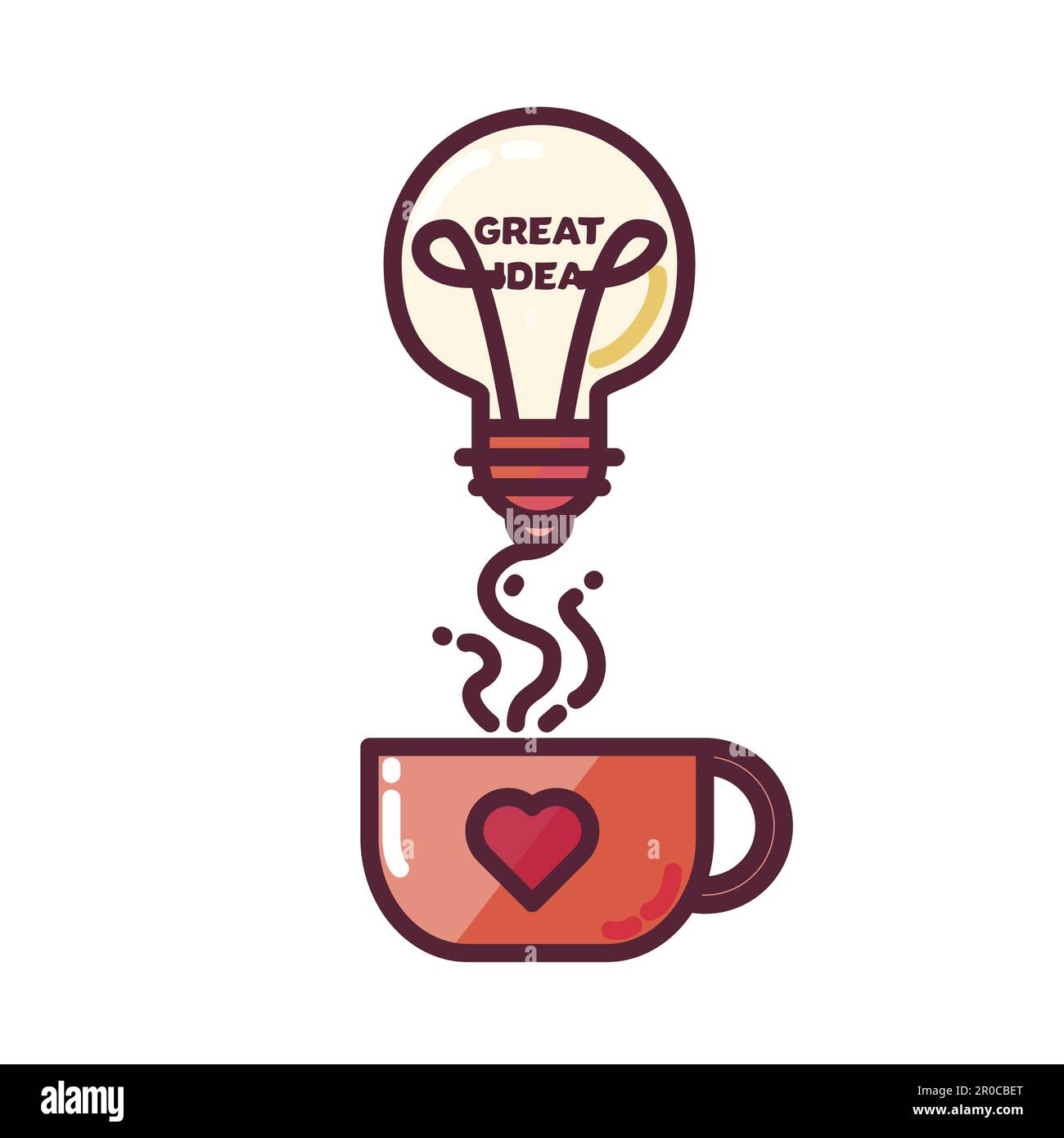 Great Idea Concept with Light Bulb Shape and cup of drinking. Thought ...