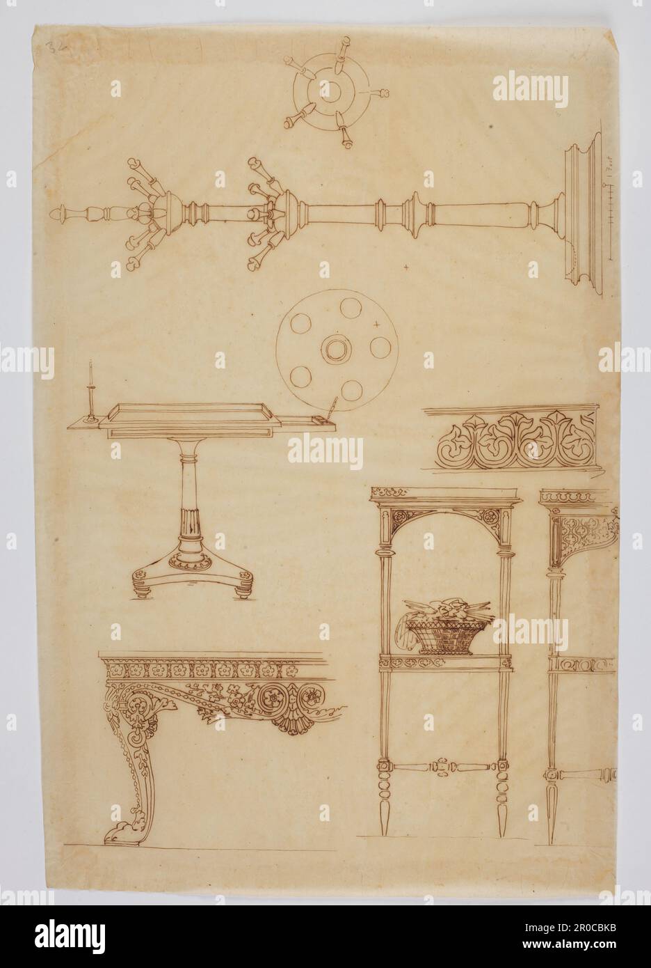 Wilkinson Tracing, Design for a range of objects, including a table ...