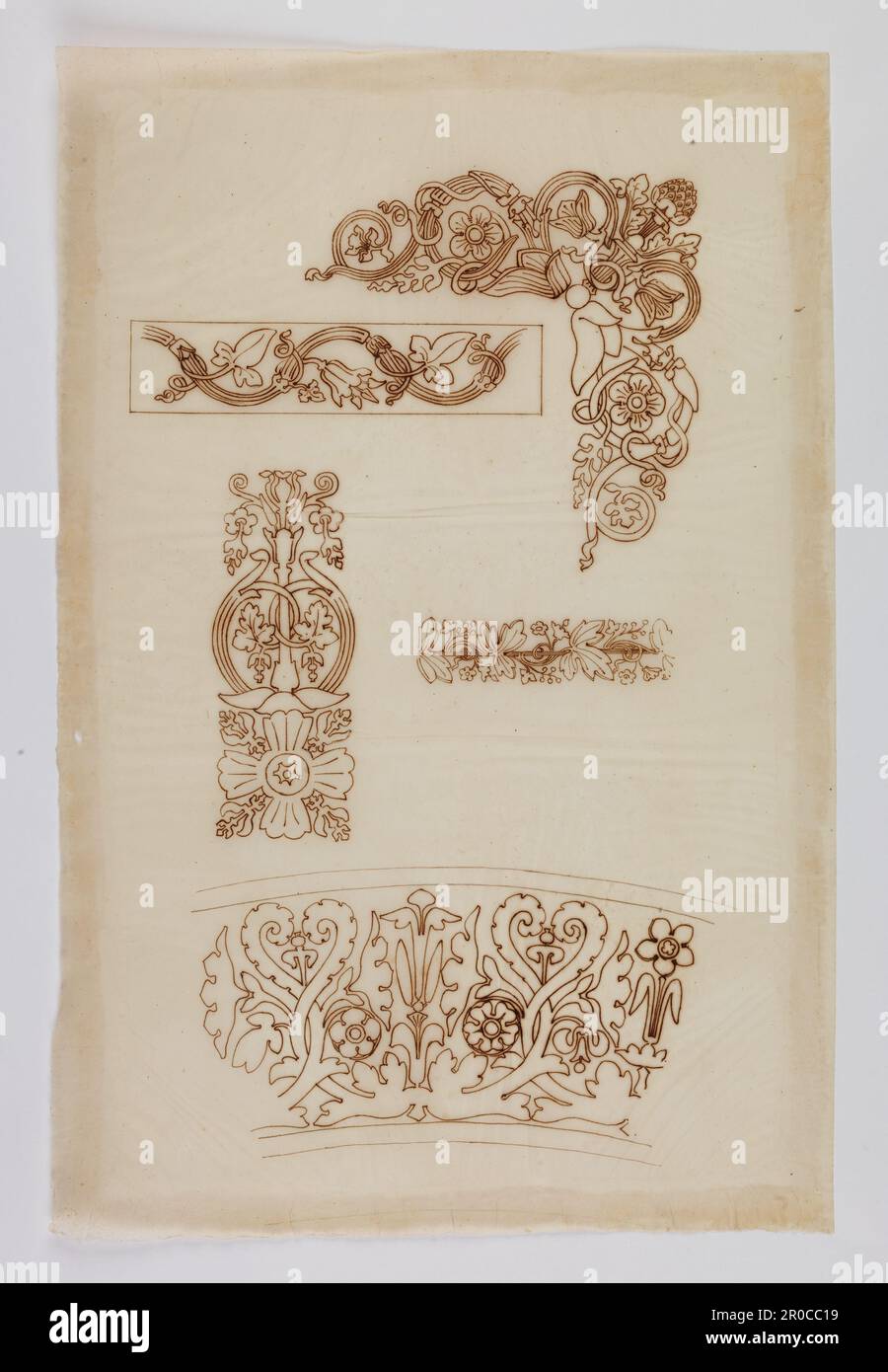 Wilkinson Tracing, Five designs for inlaid decoration, 1820. Ink on ...