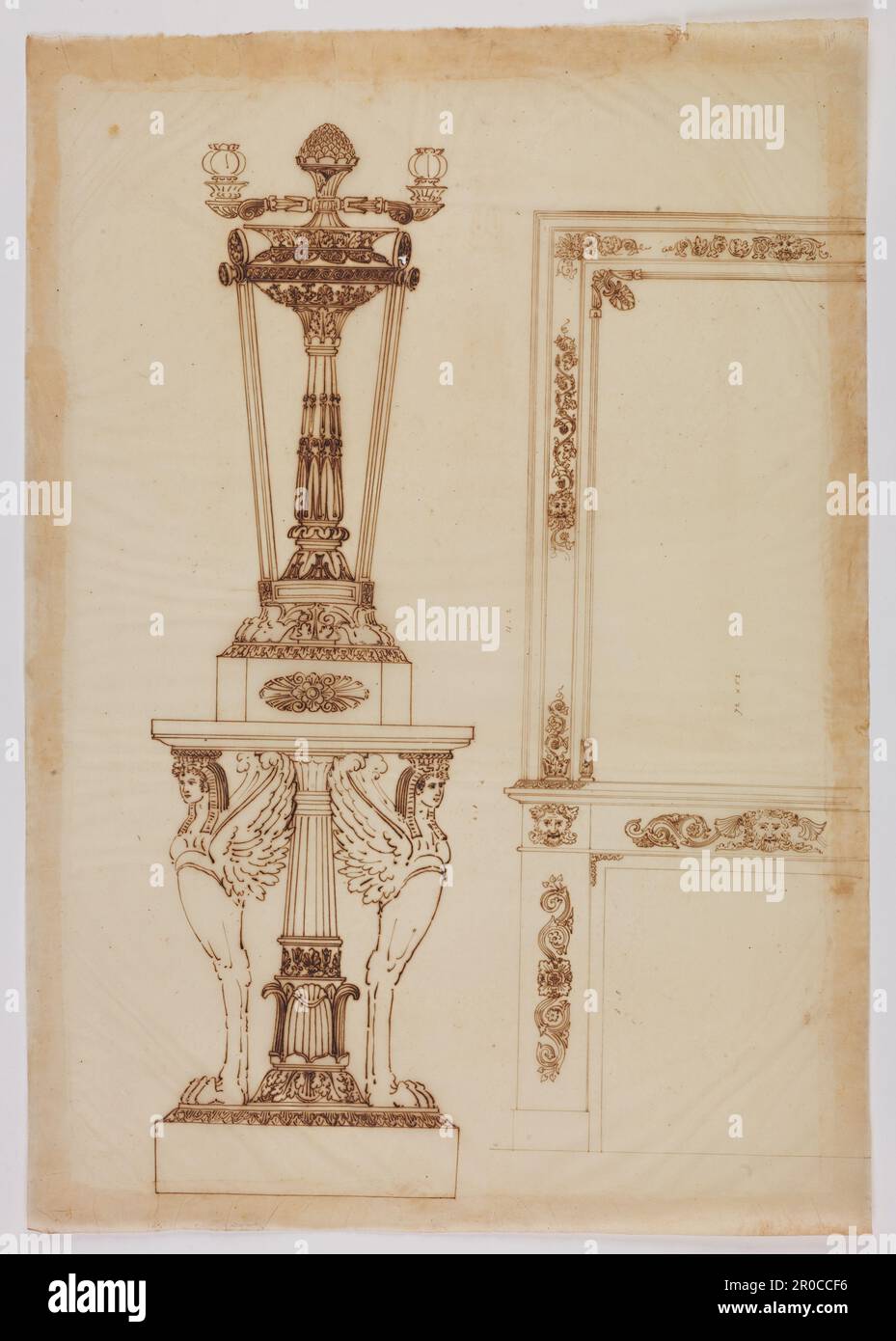 Wilkinson Tracing, Design for a torchere, 1820. Ink on tracing paper ...