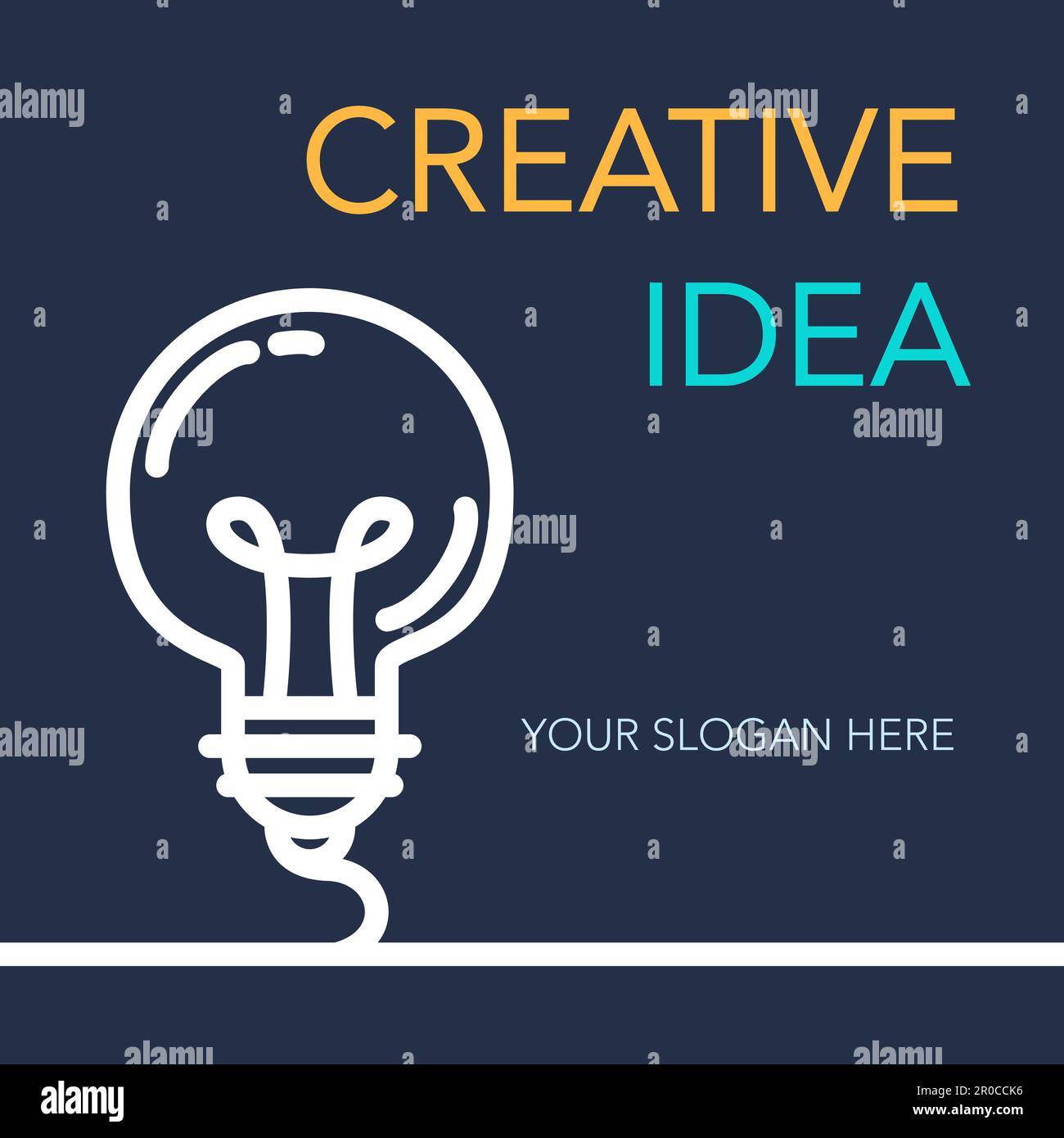 Simple Creative Success Idea Banner. Innovation symbol. Light bulb sign ...