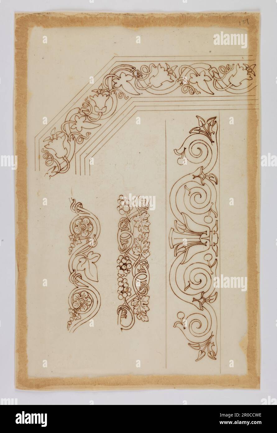 Wilkinson Tracing, Four designs for inlaid decoration, 1820. Ink on ...