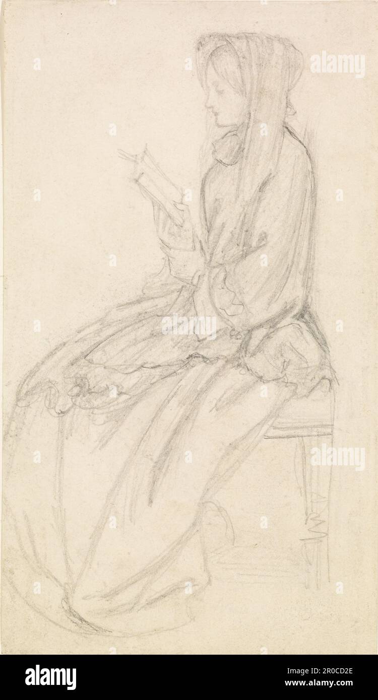 Portrait of Elizabeth Siddal reading, 1854-60. Dante Gabriel Rossetti ...
