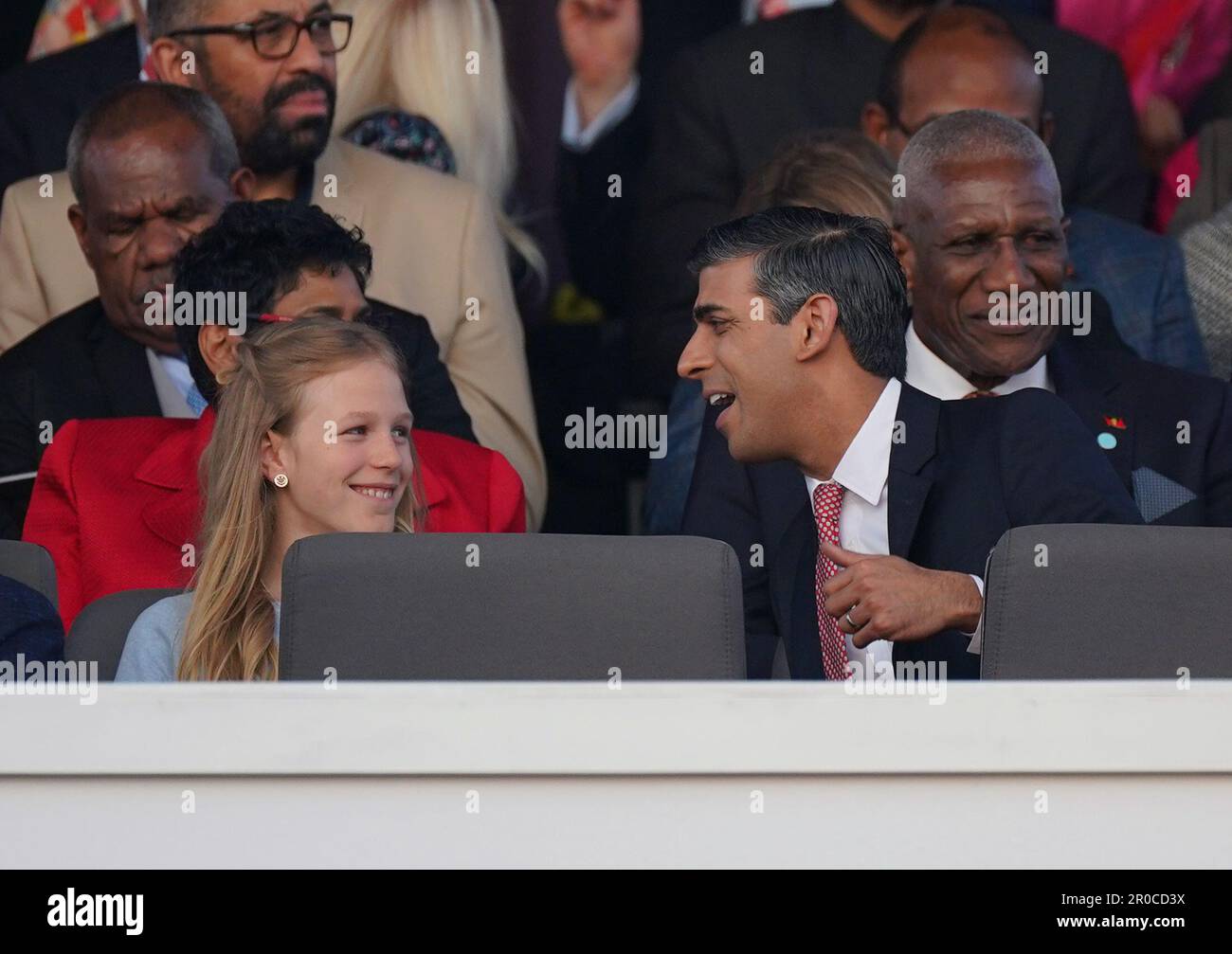 Prime Minister Rishi Sunak speaks to Isla Phillips, the youngest ...