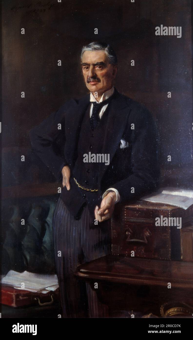 The Rt Hon Neville Chamberlain (1889-1940), 1933. Oil painting. Artist ...