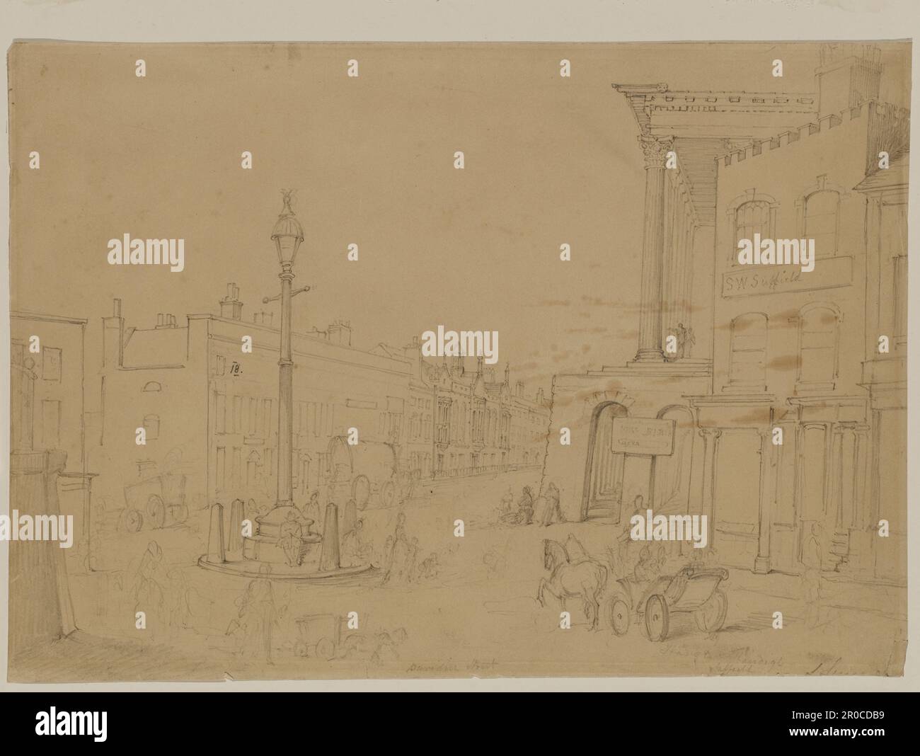 Topographical view of Birmingham.Pencil Drawing. Paradise Street ...