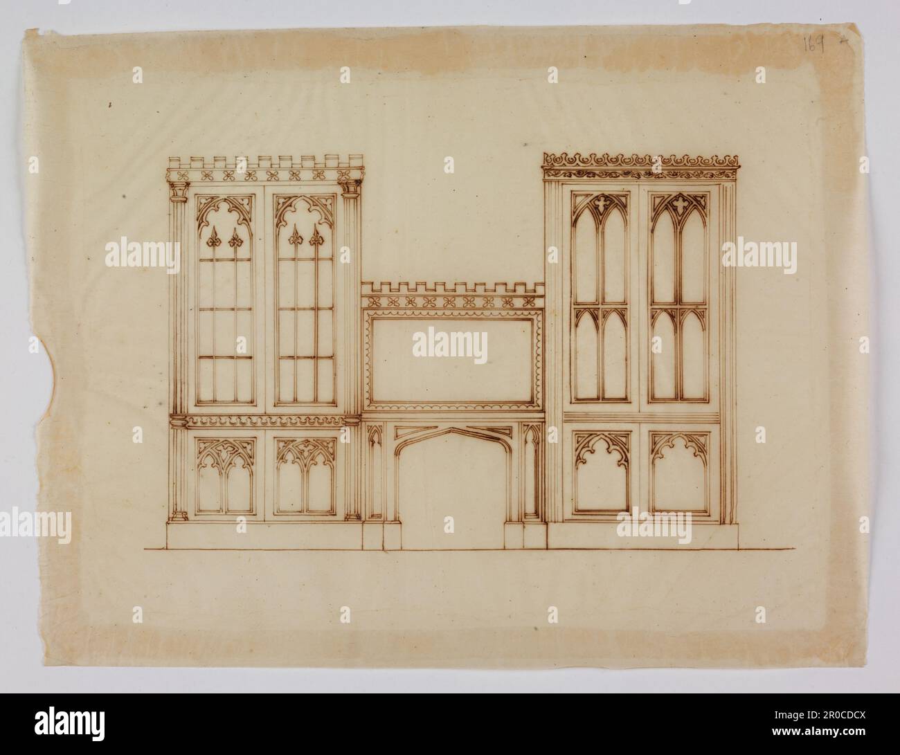 Wilkinson Tracing, Design, possibly for a fire surround with cabinets ...