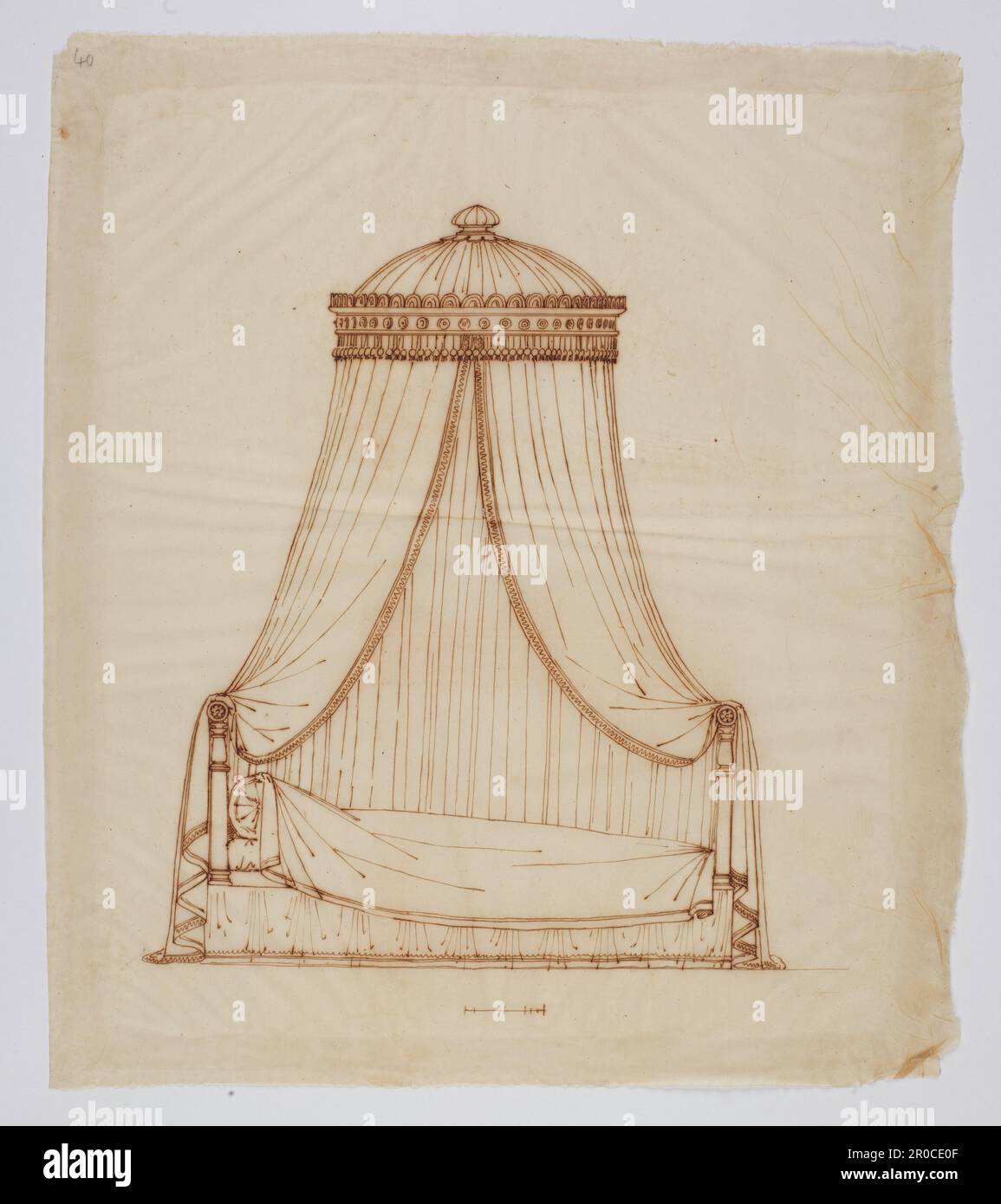 Wilkinson Tracing, Design for a bed and canopy, 1820. Ink on tracing ...