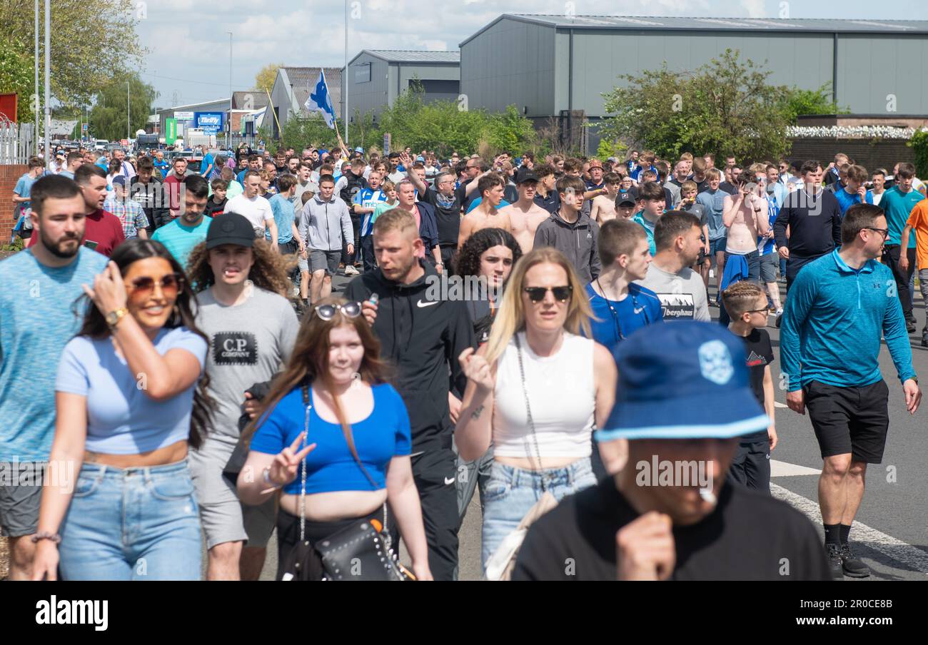 Deva Stadium, Chester, Cheshire, England, 7th May 2023. Chester fans in ...