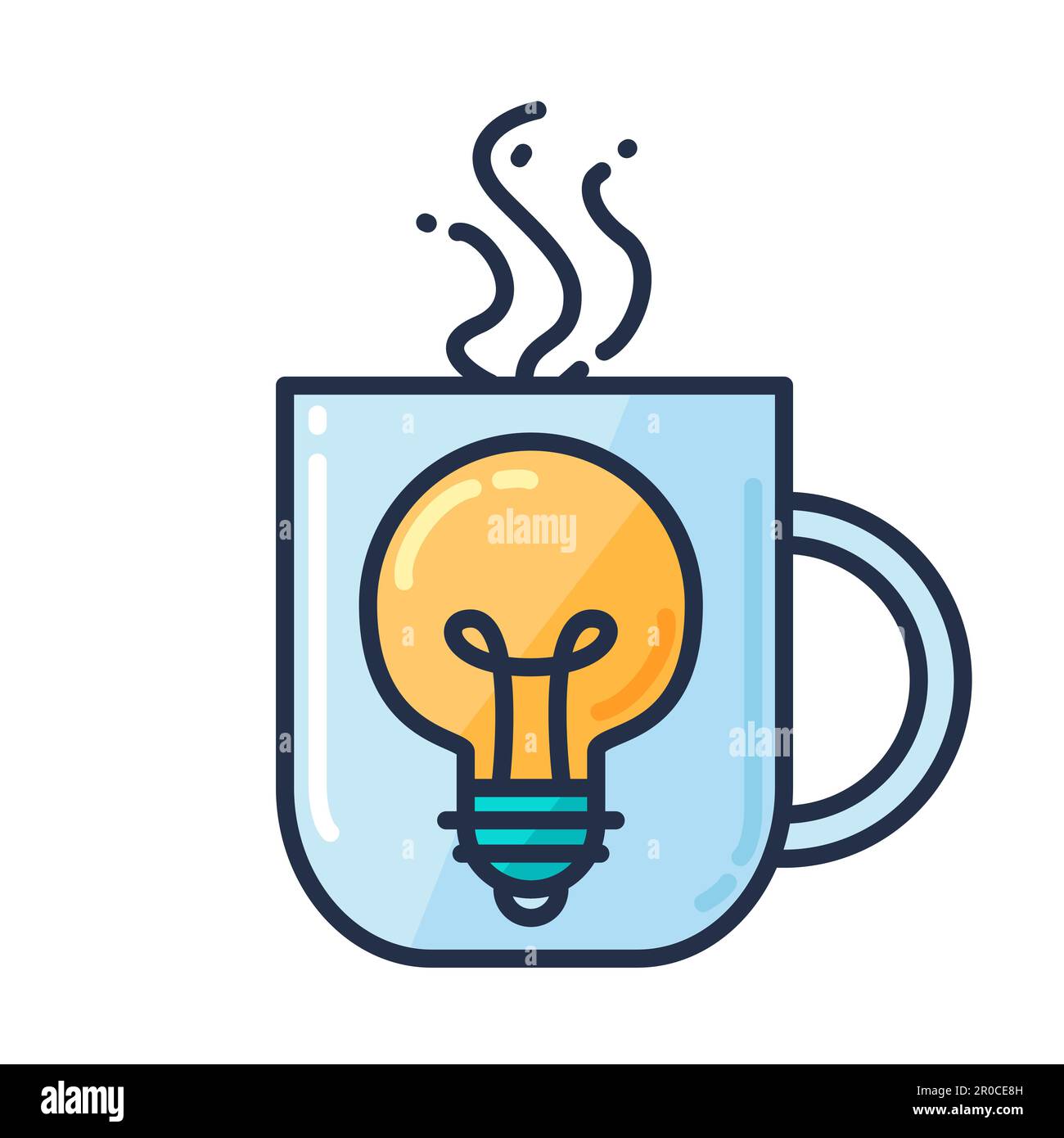 Great Idea Concept with Light Bulb Shape and cup of drinking. Thought ...