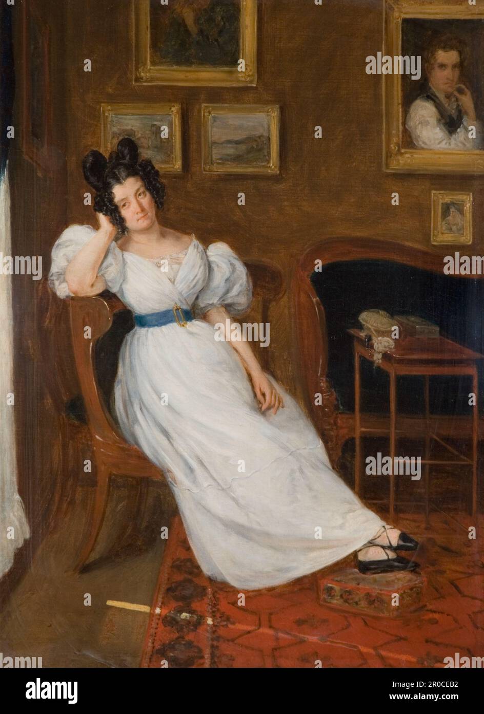 Portrait of Madame Simon, 1850. Attributed to Eugene Delacroix Stock ...