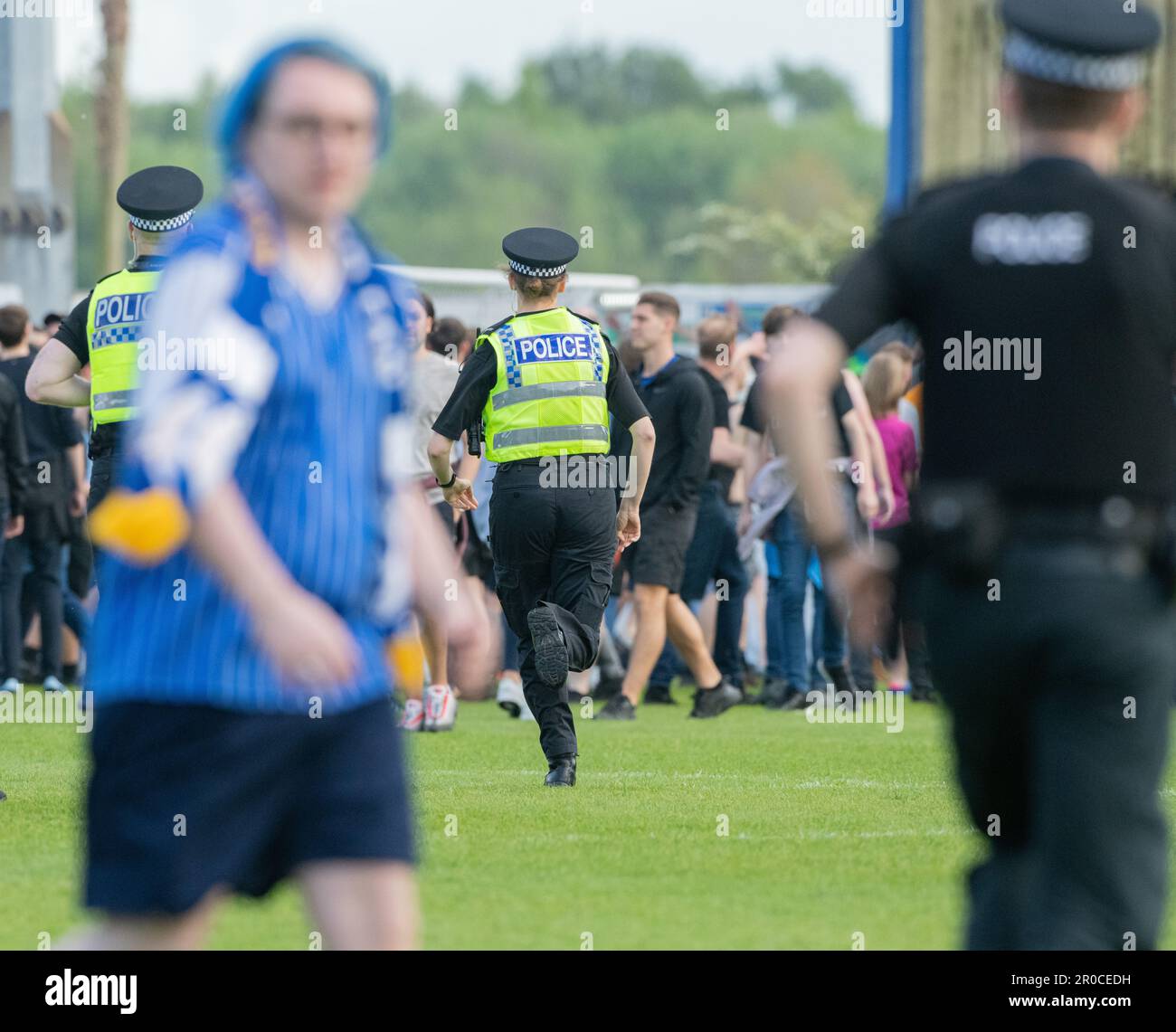 Deva Stadium, Chester, Cheshire, England, 7th May 2023. Ugly scenes at ...