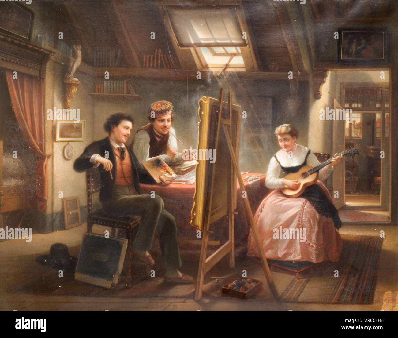 The Artist's Studio, 1869. By Jozef Cornelius Correns Stock Photo - Alamy