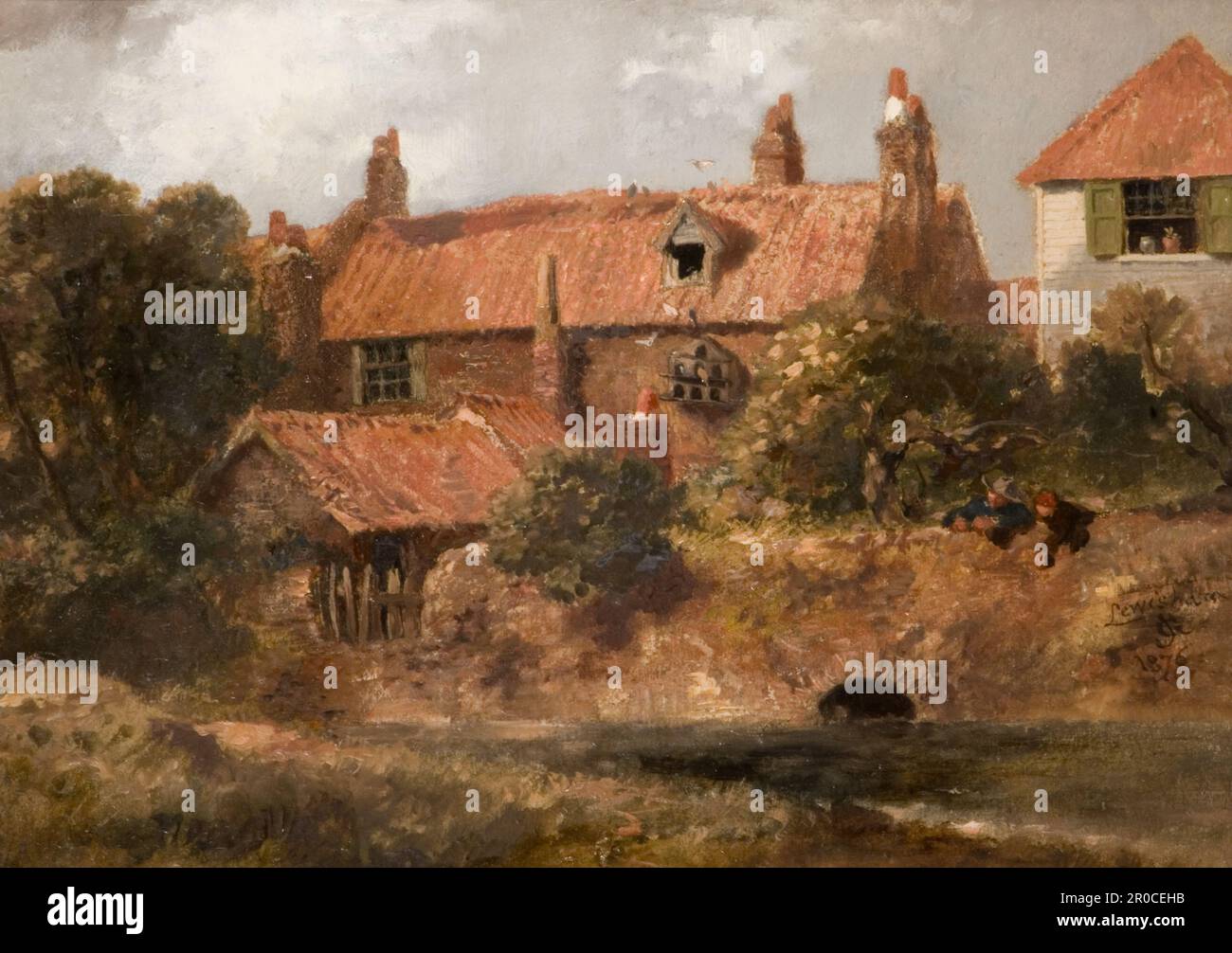 Old Cottages At Lewisham, 1876. By Sir John Gilbert Stock Photo - Alamy