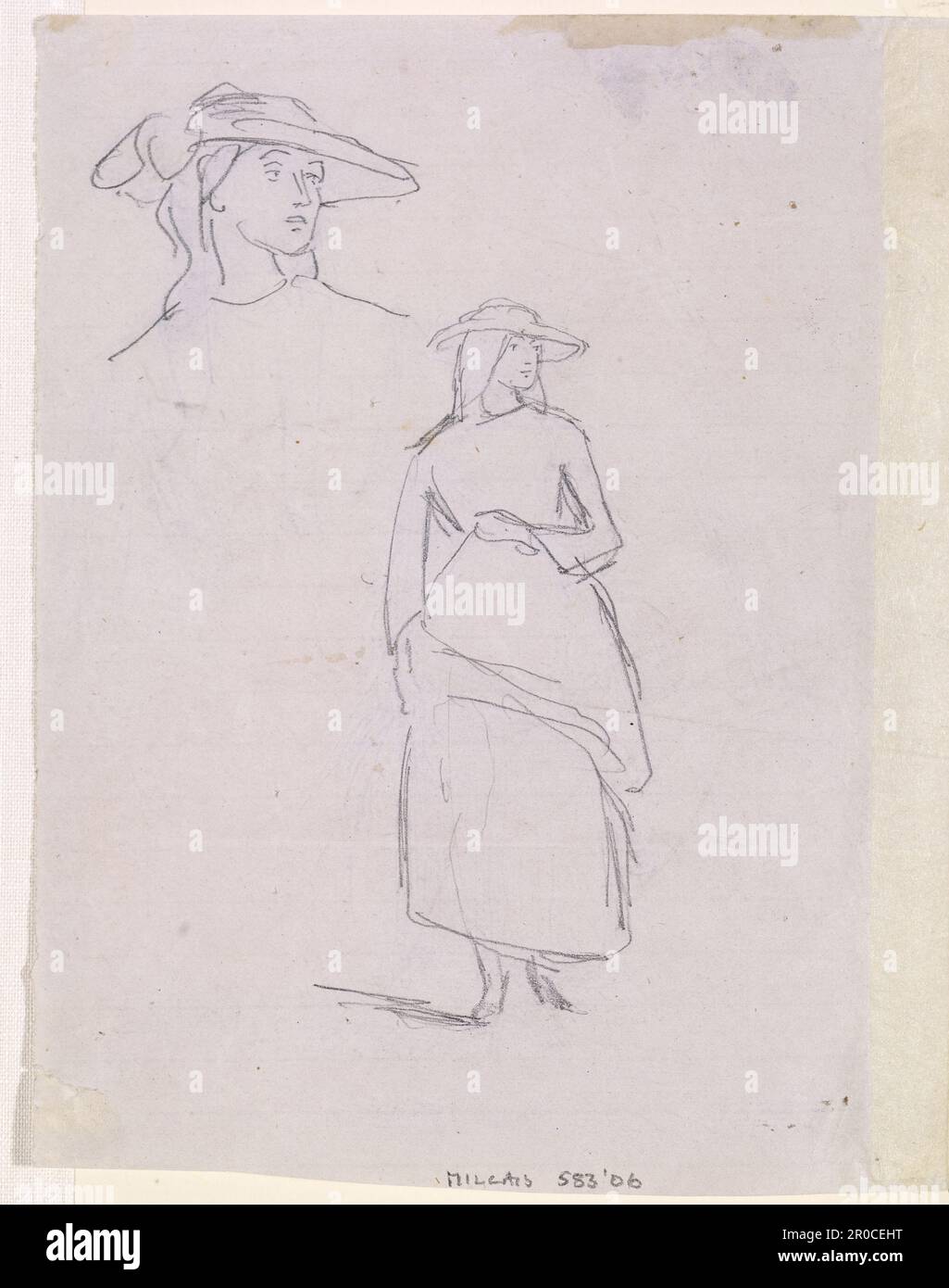 [Verso - reverse]. Thomas Hood's Ruth - Two Figure Sketches, 1855-58 ...