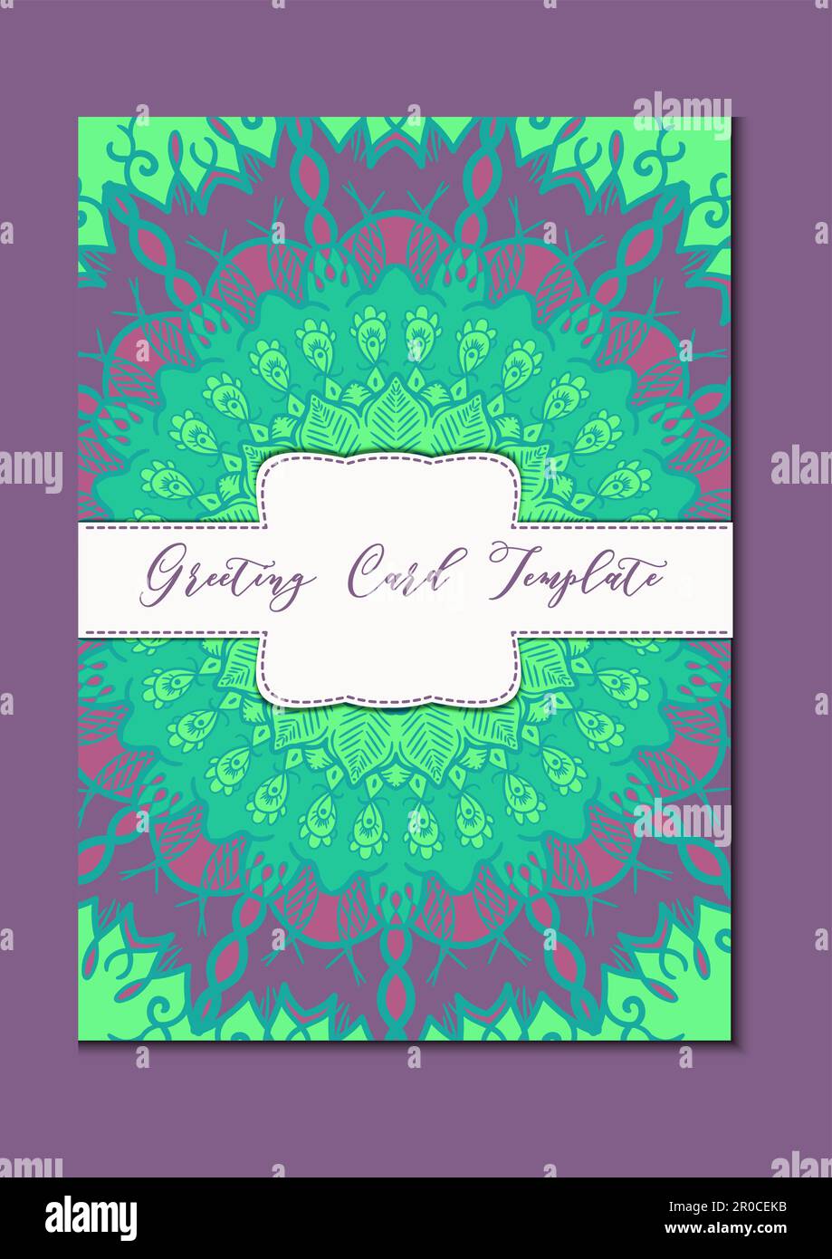 Business mandala card template. Oriental ethnic pattern. Mehndi ...