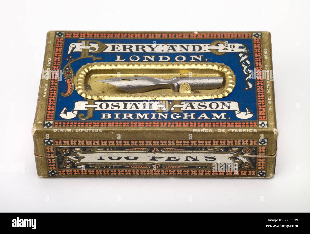 Box of Perry Pen Nibs. Manufacturer: Josiah Mason. Card box with lid ...