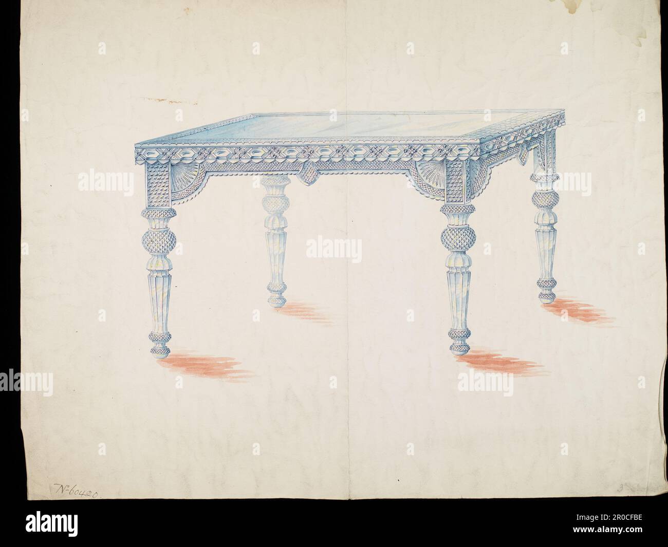 Drawing of a Cut Glass Table. Artist: F & C Osler (Ltd).. The Osler ...