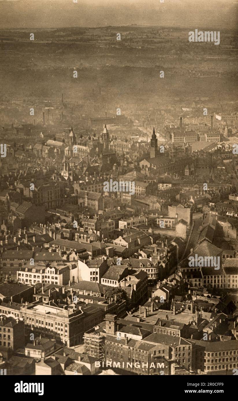 Postcard - A Bird's-Eye View of Birmingham, 1900-1930. Topographical ...