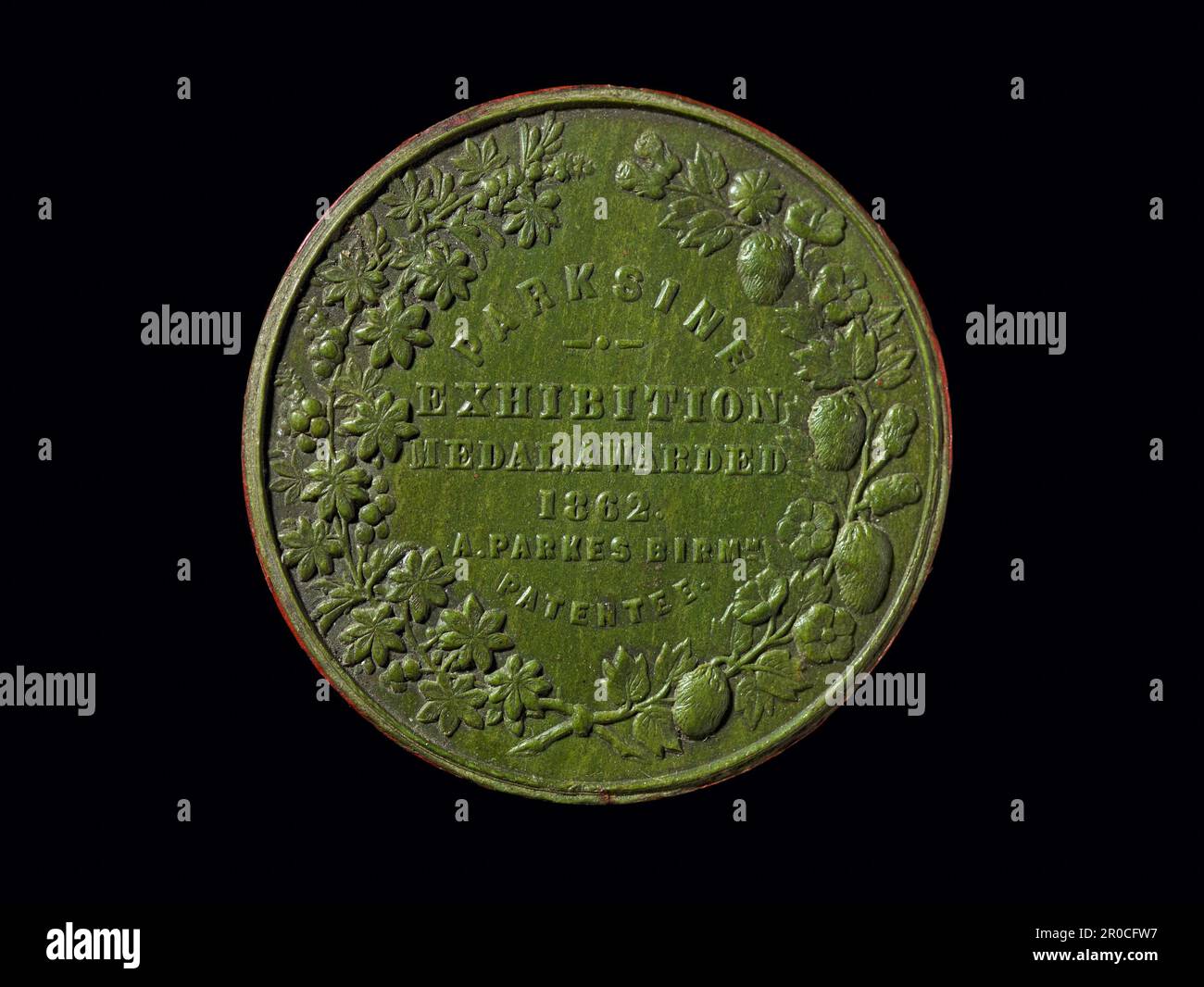 Early Plastic Sample, 1862-1900. Maker Unknown. Green plastic disc ...