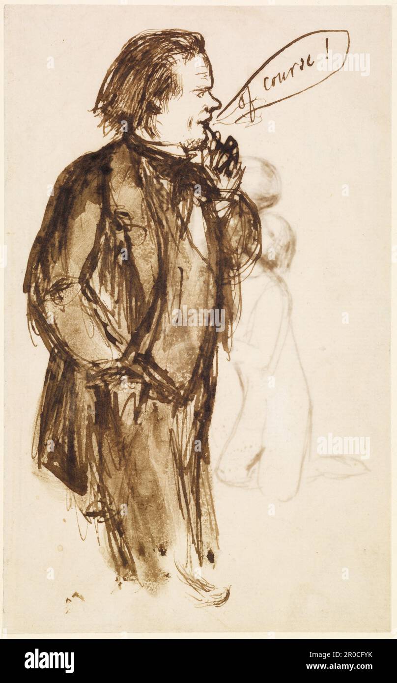 [Recto, Front]. Of Course! Caricature of William Holman Hunt, 1851 ...