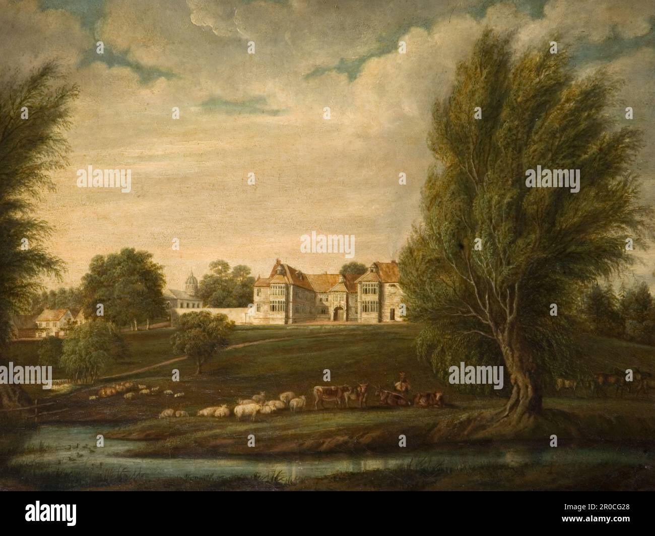 Distant View Of Birdingbury Hall, Warwickshire, 1800. British School ...