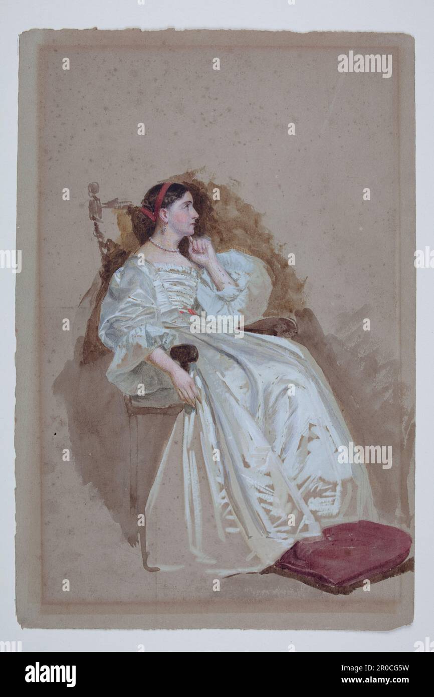 Woman silk dress profile hi-res stock photography and images - Alamy