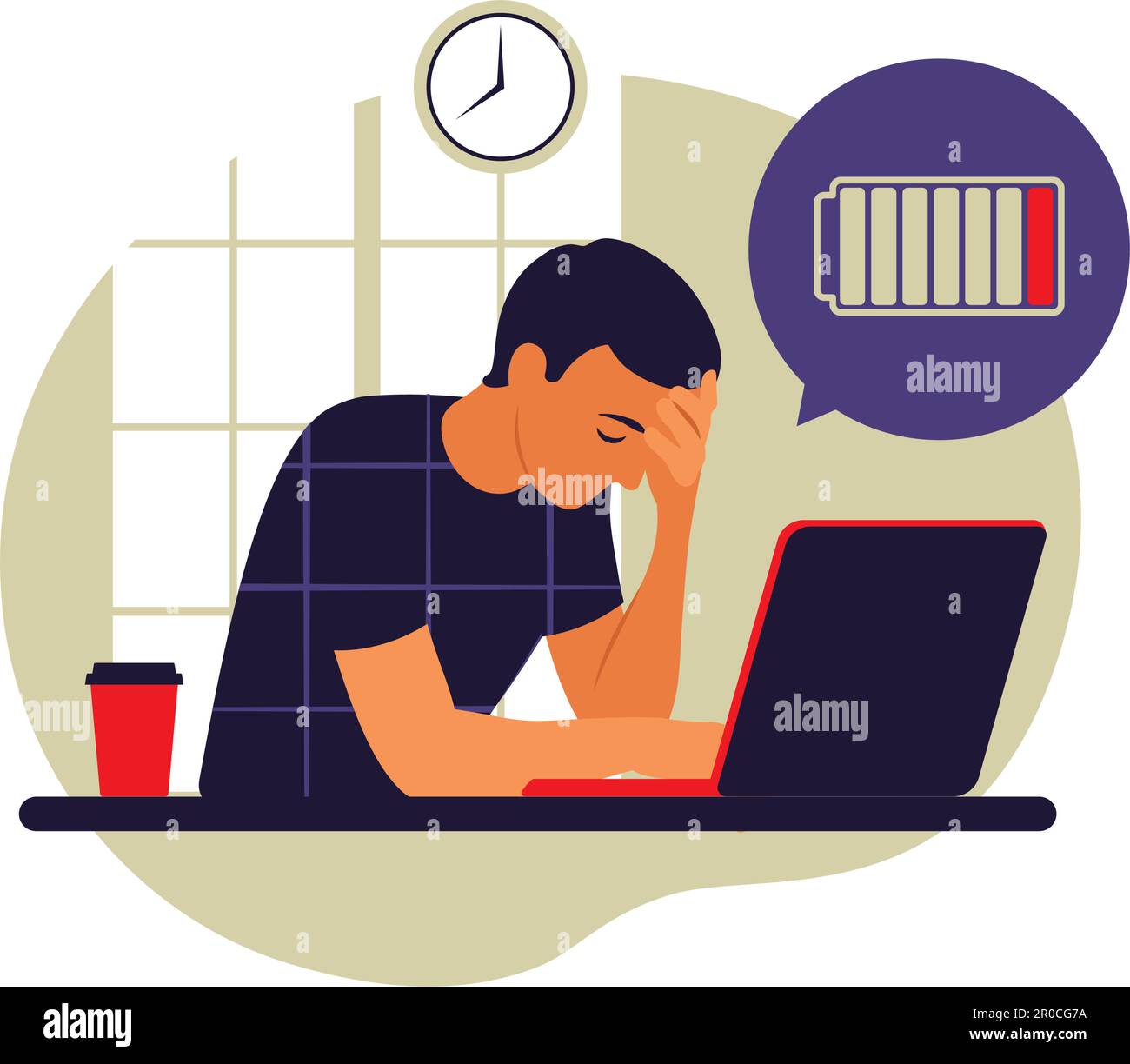 Professional burnout syndrome. Frustrated worker, mental health ...