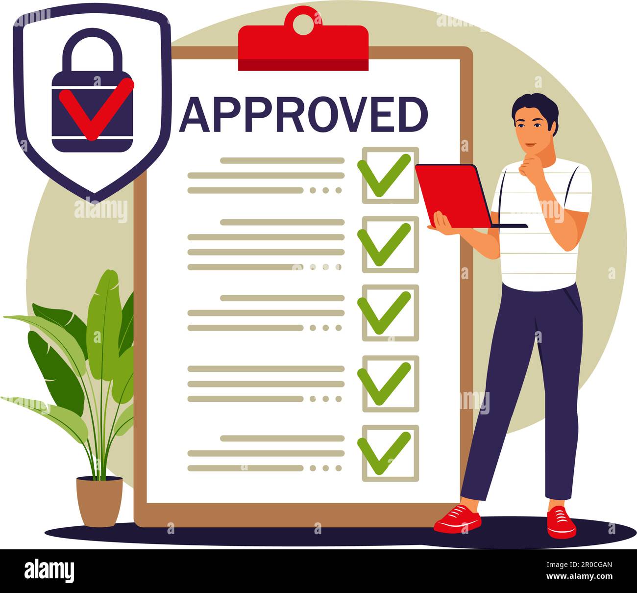 Approval concept. Rating and reviews. Meeting requirements. Vector ...