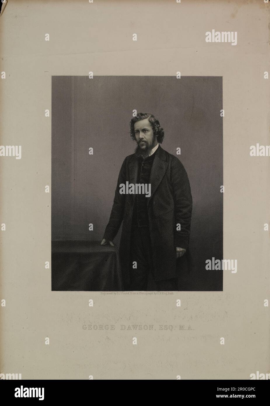 Engraving - George Dawson. Engraver: D J Pound Stock Photo - Alamy