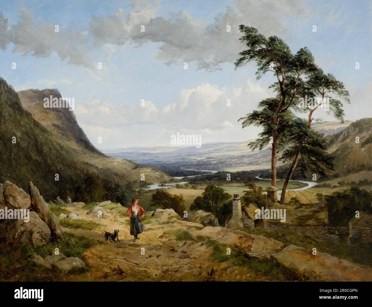 The Valley of Llangollen, North Wales, 1856. Thomas Creswick Stock ...