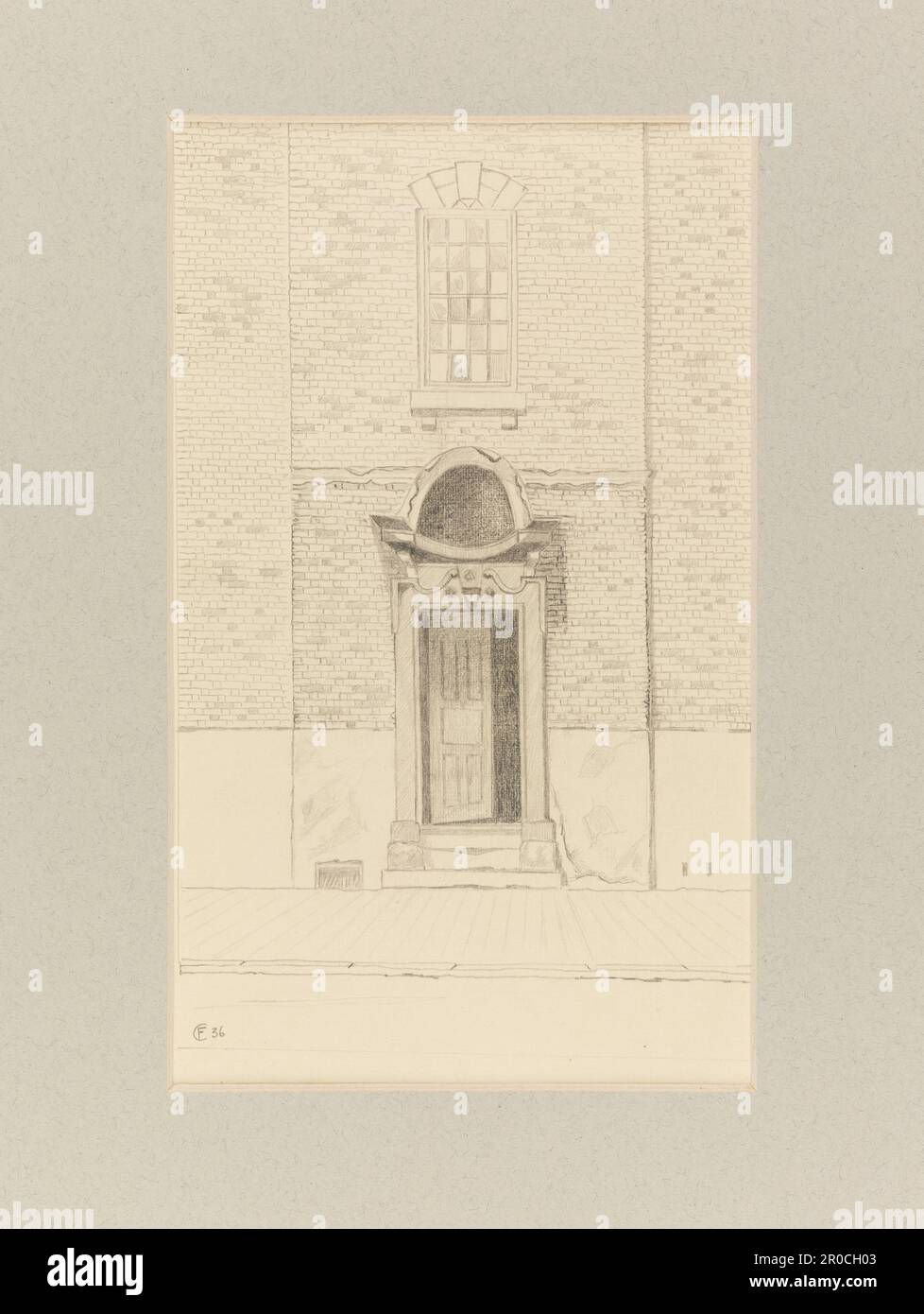 Topographical view of Birmingham.Pencil Drawing.. Doorway of House ...