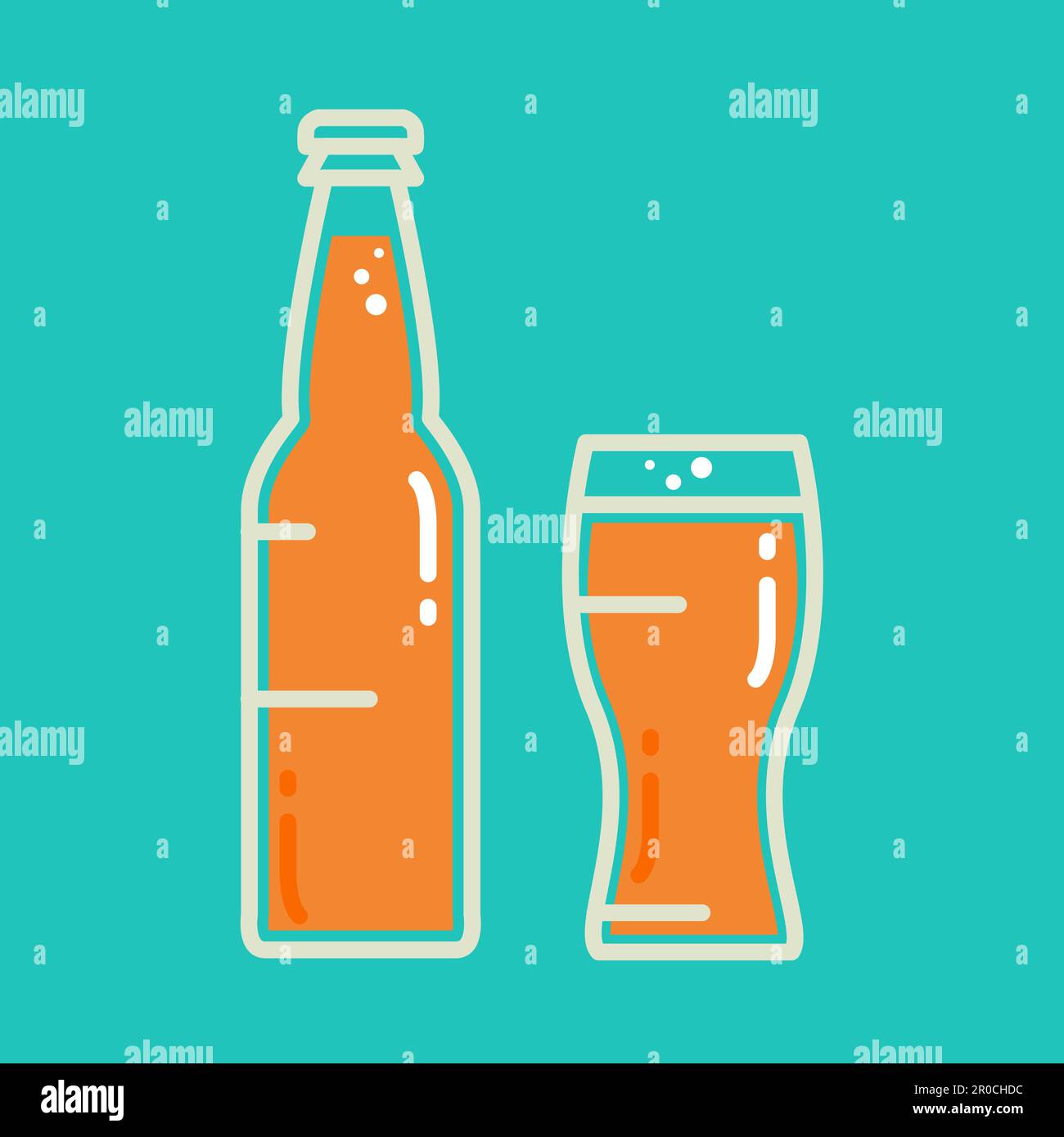Cocktail, cold beer or juice bottle with glass. Alcohol banner with ...