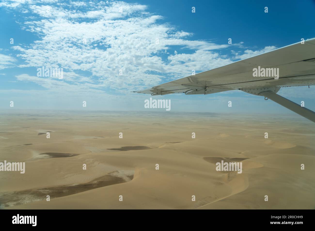 Aerial photography the Namibian coast where the sand dunes meet the ...