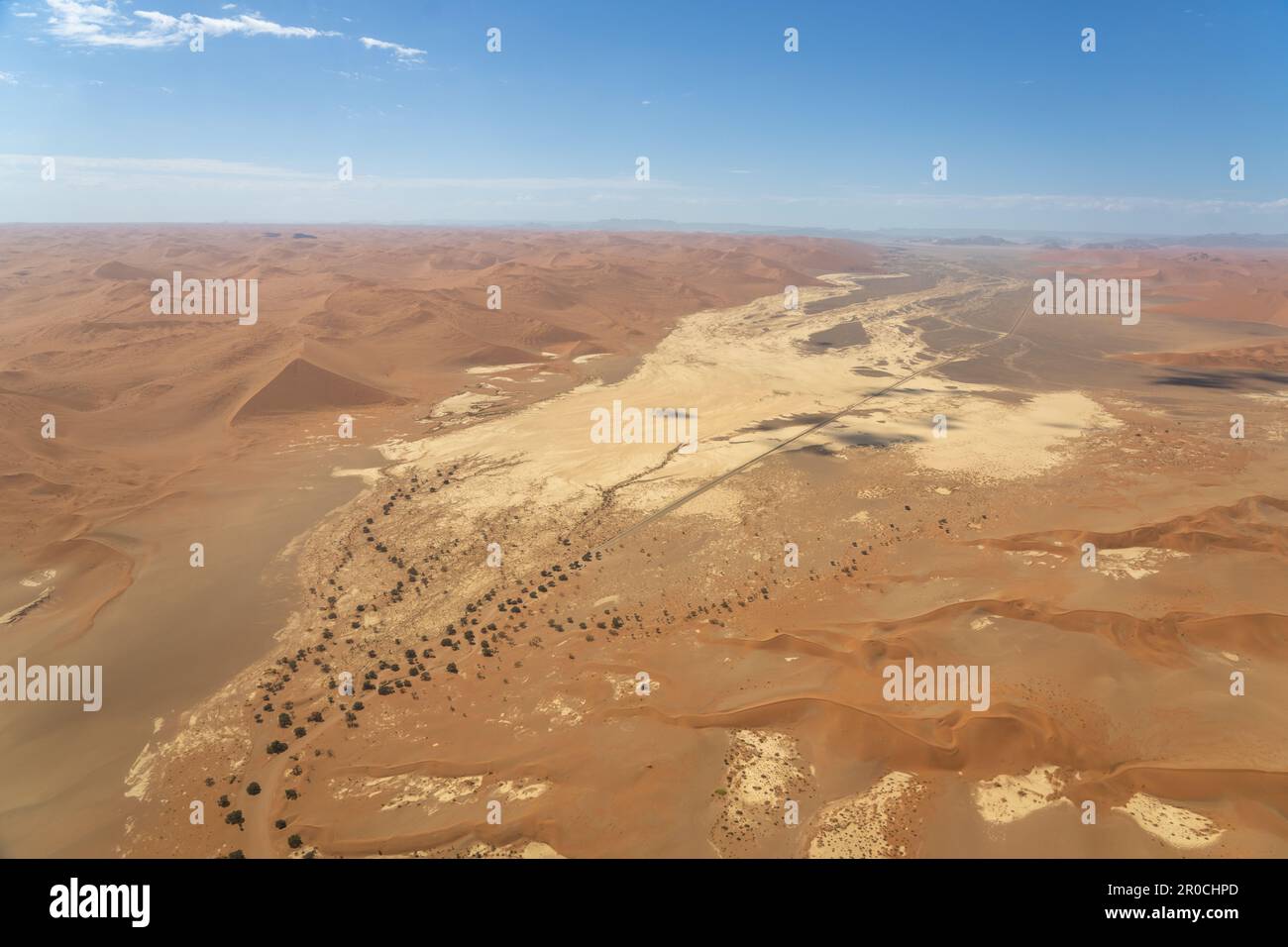 Aerial photography the Namibian coast where the sand dunes meet the ...