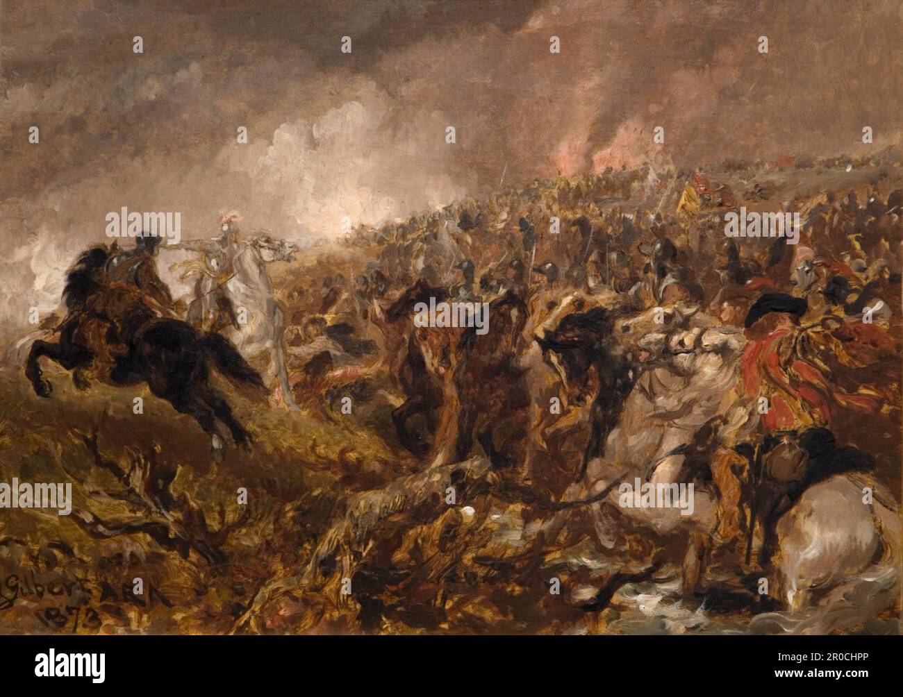 Preparing For The Charge, 1873. By Sir John Gilbert Stock Photo - Alamy