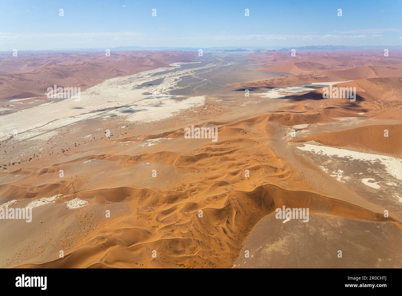 Aerial photography the Namibian coast where the sand dunes meet the ...