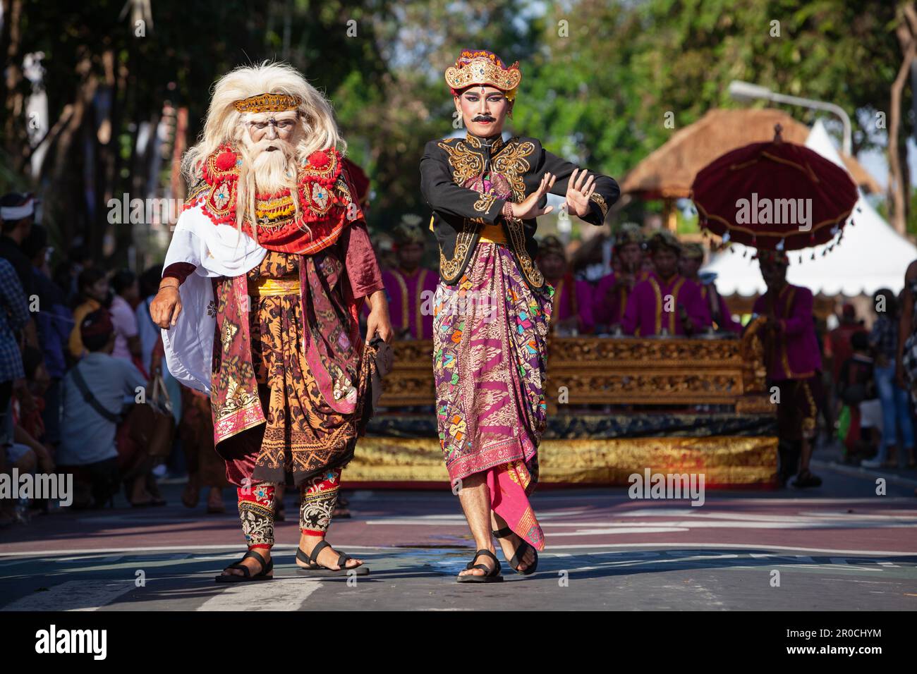 Denpasar, Bali island, Indonesia - June 11, 2016: Young men dressed in ...