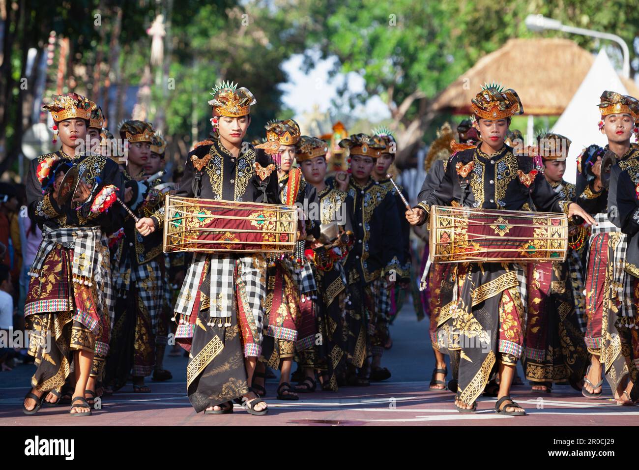 Denpasar, Bali island, Indonesia - June 11, 2016: Young musicians ...