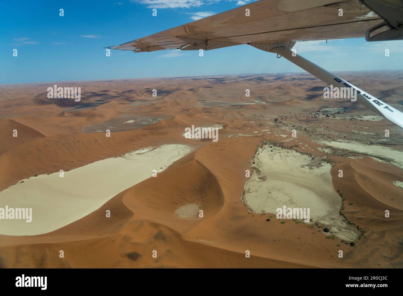 Aerial photography the Namibian coast where the sand dunes meet the ...