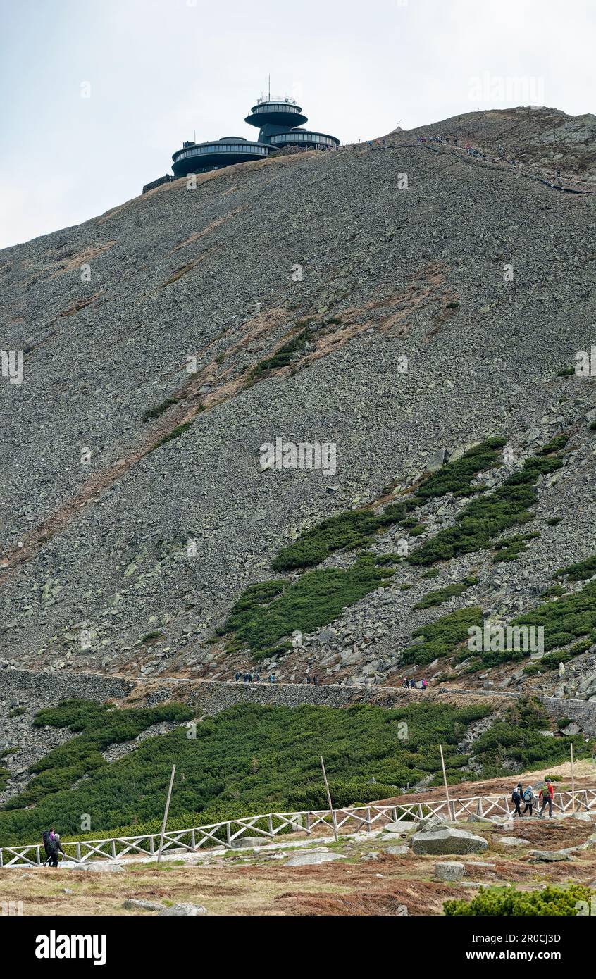 Road to the highest peak of the giant mountains hi-res stock ...