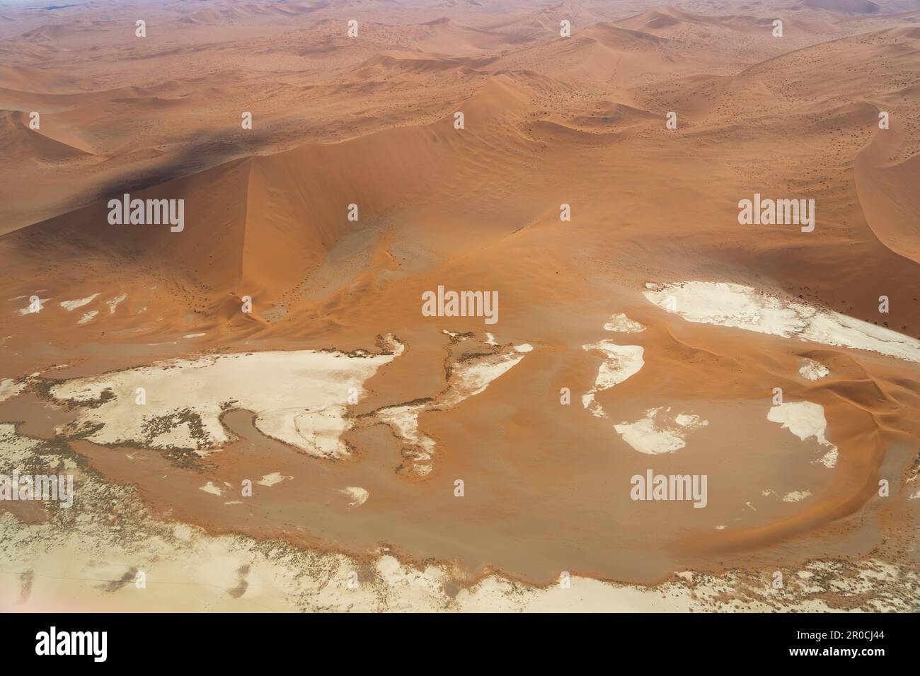 Aerial photography the Namibian coast where the sand dunes meet the ...